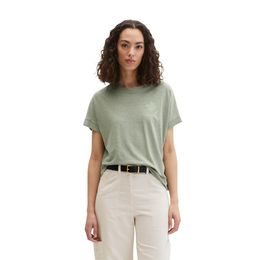 Marc O'Polo MARC O'POLO Damen T-Shirt "mit angeschnittenen &Auml;rmeln", gr&uuml;n, Basic, Gr. XS, bedruckt, Obermaterial: 52% Baumwolle, 48% Viskose, Shirts