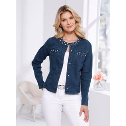 Classic Basics Damen Jeansjacke, blau, Gr. 48, unifarben, 81% Baumwolle, 17% Polyester, 2% Elasthan, Jacken