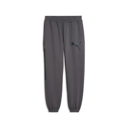 Puma Damen Sporthose "Puma Sport Relaxed Street Graphic Fleece Jogginghose Herren", grau, Gr. L, bedruckt, Obermaterial: 66% Baumwolle, 34%
