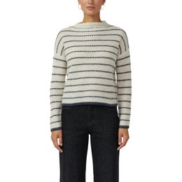 Damen Strickpullover, wei&szlig;, Gr. 42, s.Oliver BLACK LABEL, gestreift, Strick, Obermaterial: 35% Polyamid, 31% Polyacryl, 26% Wolle, 4% Alpaka, 4%