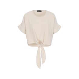 CLOUD 5IVE Damen T-Shirt "CLOUD 5IVE Crop Knot Top", beige, Gr. XXL, unifarben, 95% Polyester, 5% Elasthan, Shirts