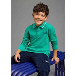 Scout Jungen Poloshirt "Polo-Piqu&eacute; Shirt mit Badge - NEU von Scout", gr&uuml;n, Gr. 104, bedruckt, Piqu&eacute;, Obermaterial: 100% Baumwolle, Shirts, Piqu&eacute;