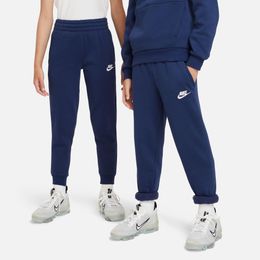 Nike Sportswear M&auml;dchen Sporthose "K NSW CLUB FLC JGGR LBR", blau, Gr. XS, Obermaterial: 80% Baumwolle, 20% Polyester, Hosen, F&uuml;r Kinder und