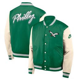 Nike Damen Collegejacke "Nike Collegejacke Philadelphia Eagles Nike Legacy Bomber Jacket", gr&uuml;n, Gr. M, Popeline;Jersey, 100% Polyester, Jacken