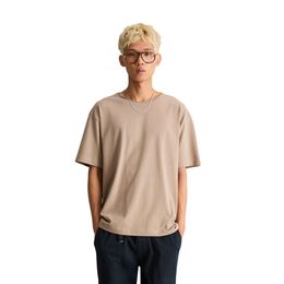 Marc O'Polo Herren T-Shirt "mit Rollkante am Ausschnitt", beige, Basic, Gr. XL, MARC O'POLO DENIM, unifarben, Obermaterial: 100% Baumwolle, Shirts