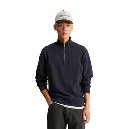 Marc O'Polo Herren Sweatshirt, blau, Gr. S, MARC O'POLO DENIM, angeraute Sweatware, Obermaterial: 100% Baumwolle, Sweatshirts, Troyer aus reiner Bio-Baumwolle