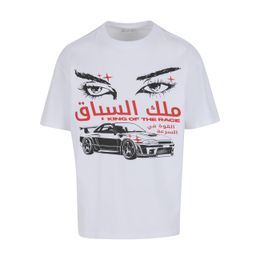 MisterTee Herren T-Shirt "MisterTee King Of The Race Oversize Tee", wei&szlig;, Gr. XS, bedruckt, 100% Baumwolle, Shirts