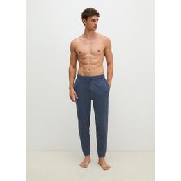 Marc O'Polo MARC O'POLO Herren Loungehose, Gr. S, blau, Jersey, Obermaterial: 95% Baumwolle, 5% Elasthan, Hosen