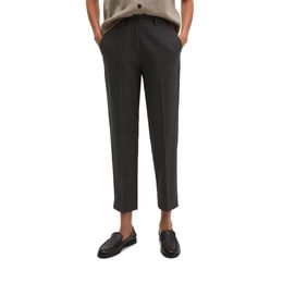 Marc O'Polo MARC O'POLO Damen 7/8-Hose, grau, Gr. 42, Nadelstreifen, Flanell, Obermaterial: 49% Polyester, 48% Viskose, 3% Elasthan, Hosen, mit Schlitz am Saum,
