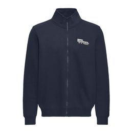 Blend Herren Sweatjacke "BHKENJI ZP CARDIGAN", blau, Gr. M, unifarben, Sweatware, Obermaterial: 55% Polyester, 45% Baumwolle, Sweatjacken,