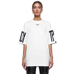 Trueprodigy Damen Oversize-Shirt "Viktor F Logo Print Oversized Rundhals", wei&szlig;, Gr. L, Obermaterial: 100% Baumwolle CO., Shirts