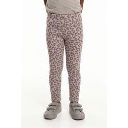 name it M&auml;dchen Leggings "NMFDAVINA SWEAT FLEECE LEGGING", beige, Gr. 122, bedruckt, Jersey, Obermaterial: 66% Polyester, 30% Baumwolle, 4% Elasthan,