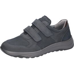 Waldl&auml;ufer WALDL&Auml;UFER Herren Klettschuh "K-JOHN", Gr. 9,5, blau, Nappaleder, Nubukleder, Schuhe, Komfortschuh, Bequemschuh, Halbschuh in extra bequemer Weite K