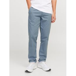 Jack & Jones JACK & JONES Herren Chinohose "JPSTMARCO JJFURY AKM", blau, Gr. 33, unifarben, Web, Obermaterial: 98% Baumwolle, 2% Elasthan, Hosen,