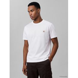Herren T-Shirt "SS BADGE TEE 2 PACK"hellwei&szlig;, hellwei&szlig;, Gr. L, Calvin Klein Jeans, Single Jersey, Obermaterial: 100% Baumwolle, Shirts, Mit