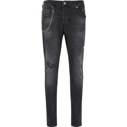 2Y Premium Herren Bequeme Jeans "2Y Premium Herren 2Y Skinny Fit Jeans", grau, Gr. 40, unifarben, 97% Baumwolle, 3% Elasthan, Jeans