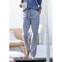 Damen Pyjamahose, VIVANCE DREAMS BY LASCANA, Gr. 36, grau, Single Jersey, Obermaterial: 50% Baumwolle, 50% Viskose, gemustert, Hosen, mit Alloverdruck