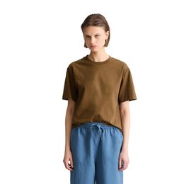 Marc O'Polo Damen T-Shirt "aus Organic Cotton"umbra braun, Basic, Gr. M, MARC O'POLO DENIM, unifarben, Obermaterial: 100% Baumwolle, Shirts