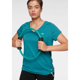 Kangaroos Damen Funktionsshirt, blau, Gr. 56, Obermaterial: 100% Polyester, Shirts, mit Kurzarm, figurumspielende Passform, h&uuml;ftbedeckende L&auml;nge