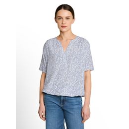 Tom Tailor Damen Klassische Bluse "Regular"wei&szlig; small leave, Gr. 42, gemustert, Web, Obermaterial: 100% Viskose, Blusen, mit All-Over Print