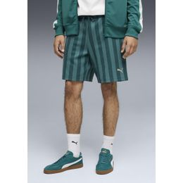 Puma Herren Trainingsshorts "CLASS 8" SHORTS", gr&uuml;n, Gr. M, bedruckt, Jersey, Obermaterial: 60% Baumwolle, 40% Polyester, Hosen, Regular Fit, mit
