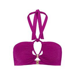 Triumph Damen Bandeau-Bikini-Top "Summer Sunset Bandeau", lila, Gr. 38, Glitzergarne;Microfaser, Obermaterial: 70% Polyamid, 16% metallisierte