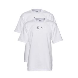 Karl Kani Herren T-Shirt "Karl Kani Herren Small Signature 2-Pack Essential Tee", wei&szlig;, Gr. M, bedruckt, 100% Baumwolle, Shirts