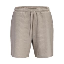 Jack & Jones JACK & JONES Herren Sweatshorts "JPSTKARL PRESTON JOGGER SHORTS", beige, Gr. M, unifarben, angeraute Sweatware, Obermaterial: 95% Polyester, 5%