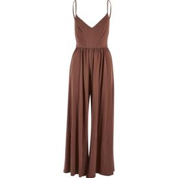 Urban Classics Damen Jumpsuit "Urban Classics Damen Ladies Modal Spaghetti Jumpsuit", braun, Gr. L, unifarben, 77% Modal, 23% Polyester, Overalls