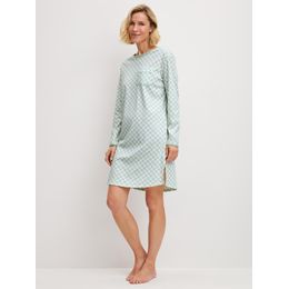 Calida Damen Nachthemd "Sweet Dreams", Gr. S, gr&uuml;n, Interlock, Obermaterial: 100% Baumwolle, Kleider, Brusttasche, Pure Cotton, Interlock-Qualit&auml;t,