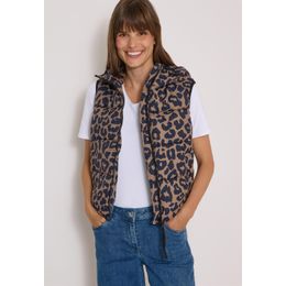 Cecil Damen Steppweste, braun, Gr. M, Stoff, Obermaterial: 100% Polyester. Futter: 100% Polyester. F&uuml;llung: 100% Polyester, Westen, mit Leomuster
