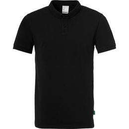 Uhlsport Herren Poloshirt "POLO SHIRT Essential Prime", schwarz, Gr. S, Obermaterial: 65% Polyester Pol. recyc.. 35% Baumwolle CO(Bio)., Shirts