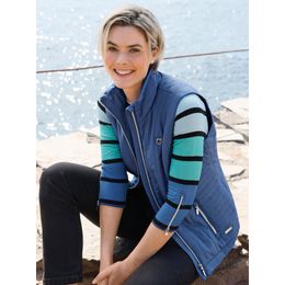 Casual Looks Damen Steppweste, blau, Gr. 44, unifarben, 100% Polyester, Wattierung:100% Polyester, Westen