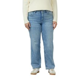 S.OLIVER CURVE Damen Bootcut-Jeans, blau, Gr. 48, unifarben, Denim/Jeans, Obermaterial: 82% Baumwolle, 11% Polyester, 6% Elastomultiester, 1%