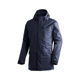 Maier Sports Herren Winterjacke "Peyor long", blau, Gr. 56, 100% Polyester, Jacken, warme Herren Regenjacke, wattierter Parka, wasserdicht +