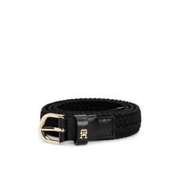 Tommy Hilfiger Damen Stretchg&uuml;rtel "ESSENTIAL EFFORTLESS 2.5 ELASTIC", schwarz, Gr. 100, Materialmix, G&uuml;rtel, geflochtener Stretch-G&uuml;rtel mit