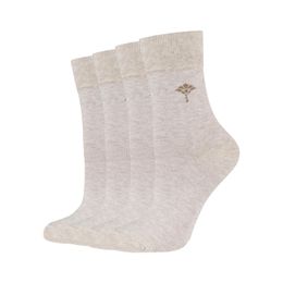 JOOP! JOOP Damen Socken "For your daily", Gr. 35, beige, Baumwollmischung, meliert, unifarben, Socken, mit Cornflower-Logo, Rippenb&uuml;ndchen