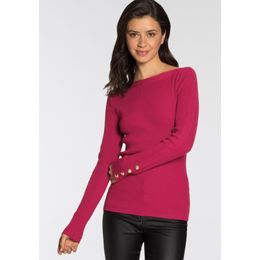 Melrose Damen Strickpullover, pink, Gr. 42, clean, unifarben, Rippstrick, Obermaterial: 70% Viskose, 30% Polyamid, Pullover, aus Rippqualit&auml;t mit
