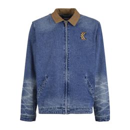 Karl Kani Herren Jeansjacke "Karl Kani Karl Kani Og Washed Denim Jacket", blau, Gr. XXL, unifarben, 100% Baumwolle, Jacken