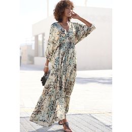Buffalo Damen Maxikleid "mit Schlangenmuster, aus leichter Webware, Boho-Kleid", bunt, Gr. 40, Schlangenoptik, bedruckt, Web, Obermaterial: 100%
