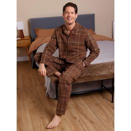 w&auml;schepur W&Auml;SCHEPUR Herren Schlafanzug, Gr. 44, braun, 100% Baumwolle, Homewear-Sets