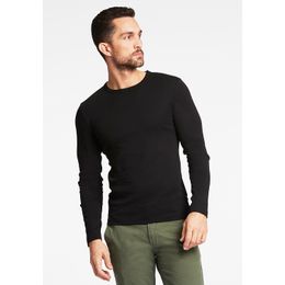 LINDBERGH Herren Langarmshirt "T-Shirt (Langarm) Super Slim Fit", schwarz, Gr. XXXL, unifarben, Obermaterial: 100% Baumwolle, Shirts