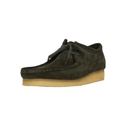 Clarks Herren Schn&uuml;rschuh "Wallabee Forest Green Sde", Gr. 47, gr&uuml;n, Leder, Schuhe, mit ikonischer Sohle