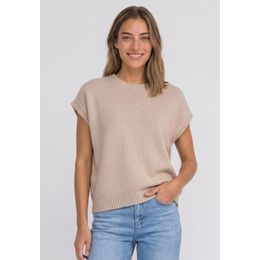 Street One Damen Pullunder, beige, Gr. 38, unifarben, Web, 65% Baumwolle, 35% Polyamid, Pullover, mit Rundhalsausschnitt