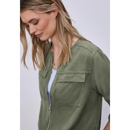 Street One Damen Kurzjacke, gr&uuml;n, Gr. 46, unifarben, Stoff, 100% Lyocell, Jacken, mit Brusttasche