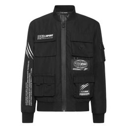 Plein Sport Herren Blouson "Bomberjacke", schwarz, Gr. XL, Obermaterial: 100% Polyester. Futter: 100% Nylon. F&uuml;llung: 100% Polyester, Jacken