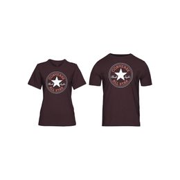 Converse Damen T-Shirt "UNISEX Converse GO-TO ALL STAR PATCH LOGO STANDARD FIT T-SHIRT", braun, Gr. S, Single Jersey, Obermaterial: 100% Baumwolle,