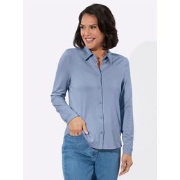 Casual Looks Damen Blusenshirt "Blusenshirt"bleu, Gr. 40, unifarben, 95% Viskose, 5% Elasthan, Shirts