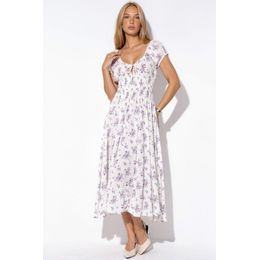 Blumen-Viskose-Maxi-Kleid