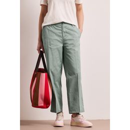 Street One Damen Chinohose, gr&uuml;n, Gr. 42, unifarben, Web, 97% Baumwolle, 3% Elasthan, Hosen, Middle Waist